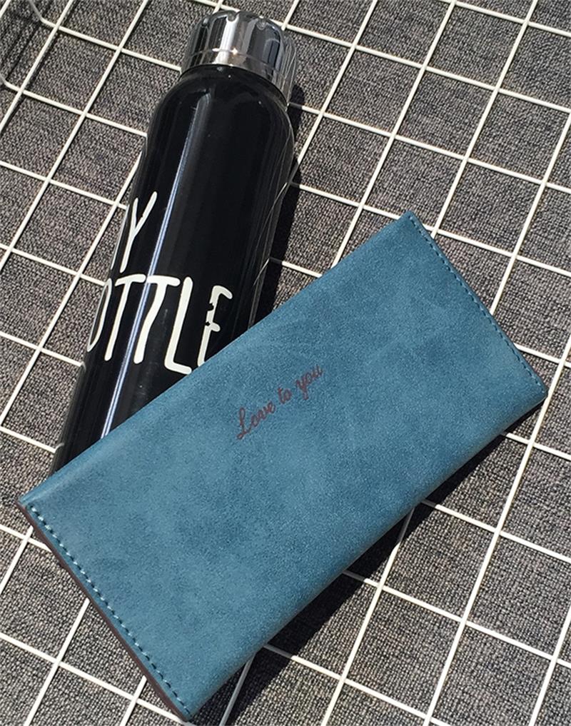 Simple Solid Jelly Pu Leather Long Wallet Wallet(color:blue) on Luulla